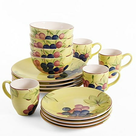 Gibson Home Fruitful Harvest Grapes 16pc Dinnerware Set - Walmart.com