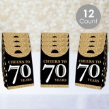 Big Dot of Happiness Adult 70th Birthday Favor Bags, Gold Loot Boxes ...