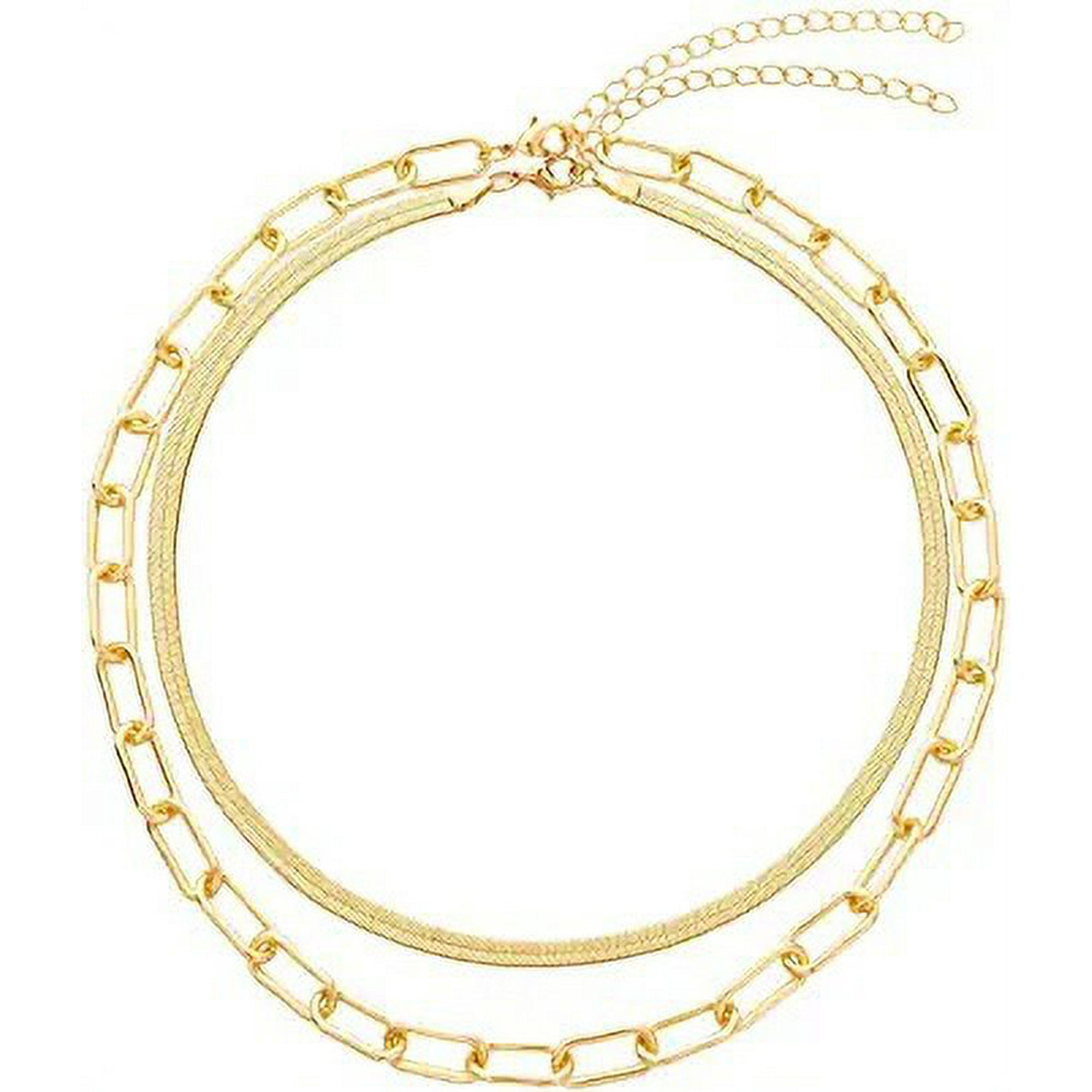 Click here for Nielieping Link Layered Necklace Gold Layering Pap... prices
