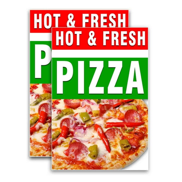 Hot Fresh Pizza (24" X 36") Vinyl Decal Only (Pack of 2) |Sign|Sticker ...