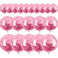 Pink Foil Balloons, 20 Pcs Round Foil Balloons Different Sizes Pack Of ...