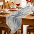 Blue Grey Abstract Table Runner Linen Burlap Table Runner 72 Inches ...