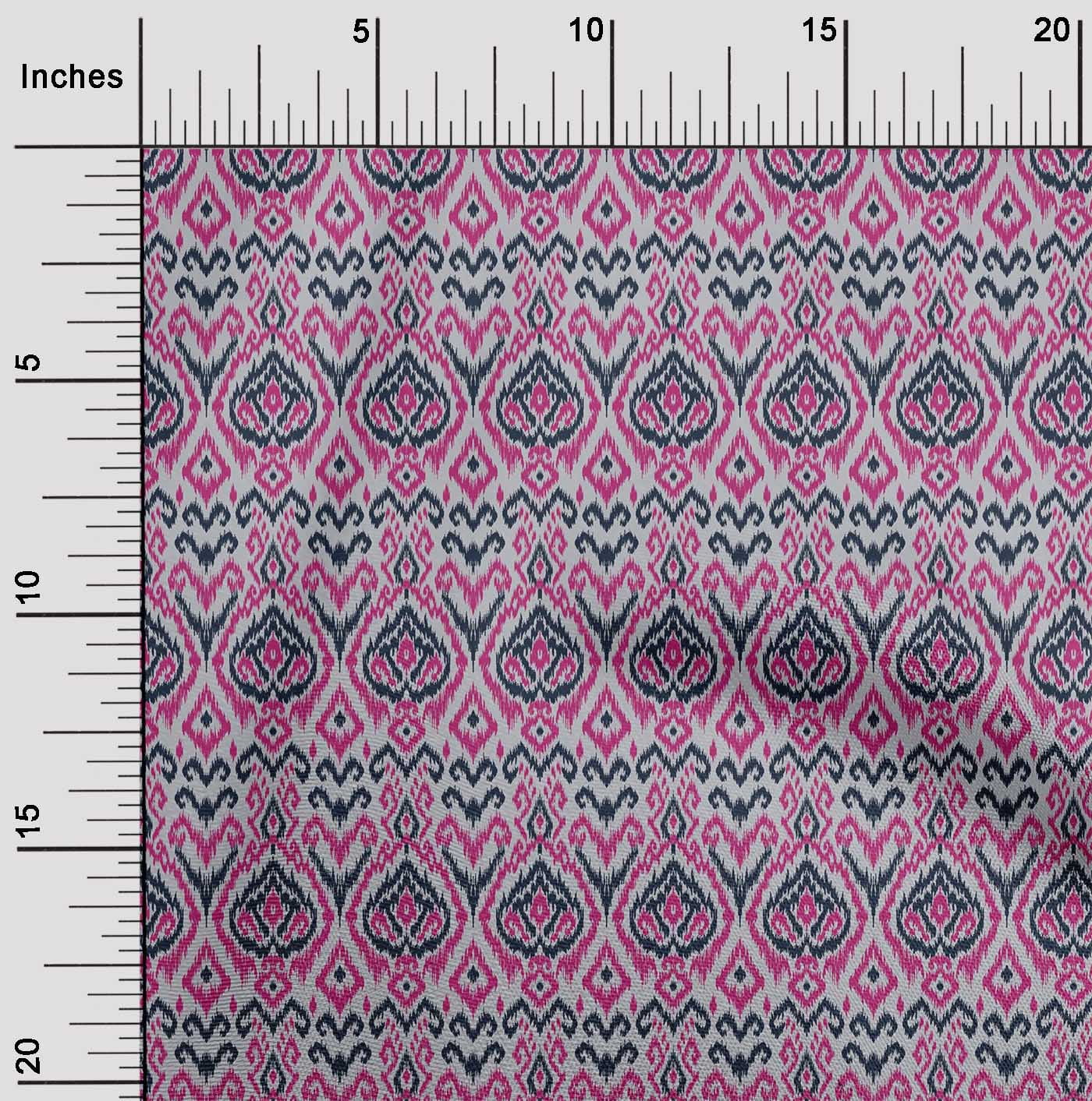 oneOone Silk Tabby Fabric Diamond & Swirl Ikat Print Fabric By Yard 42 ...