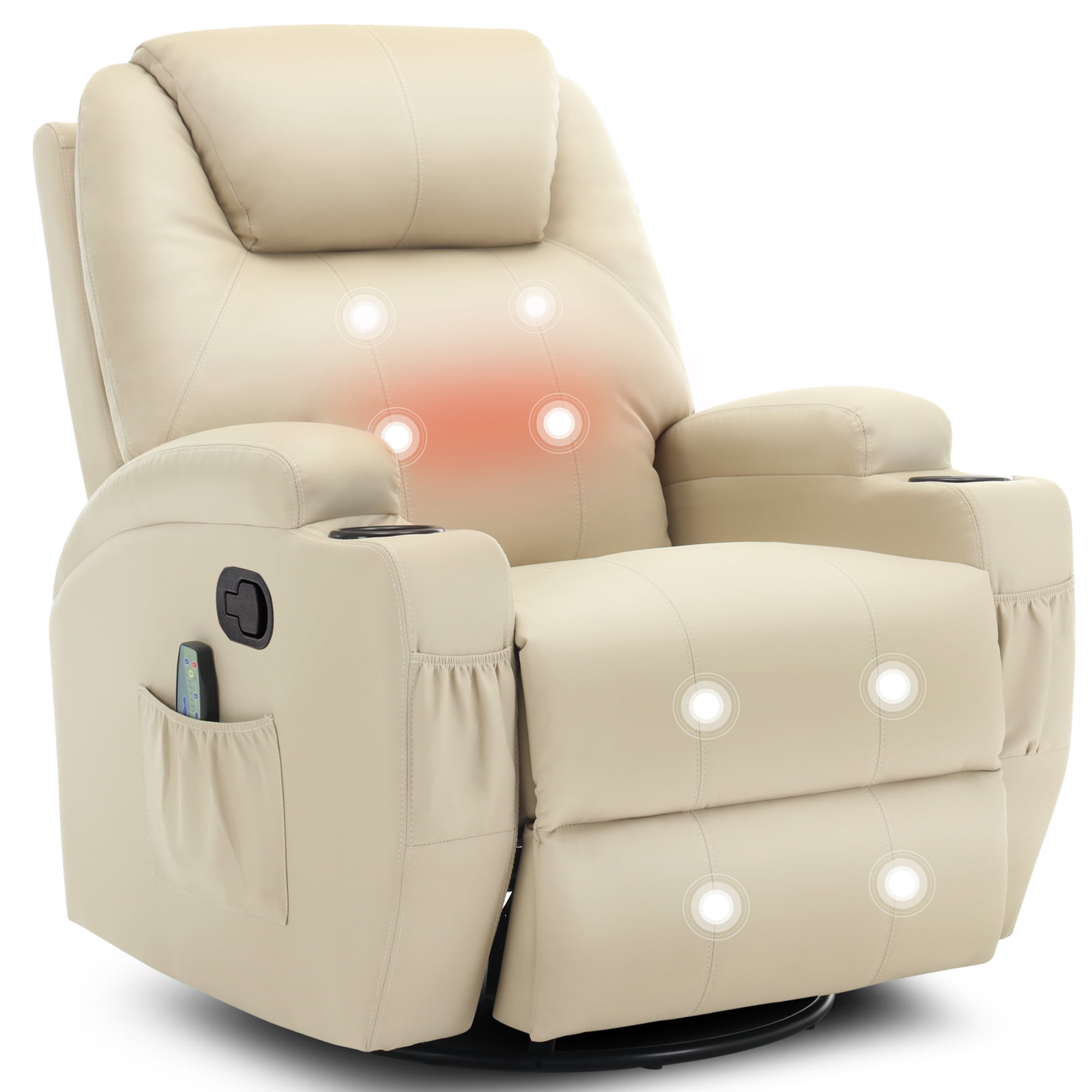 Click here for Korser Swivel Rocker Recliner Chair With Massage F... prices