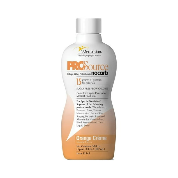 ProSource NoCarb Liquid Protein Supplement, Orange Creme, 32 oz Bottle ...