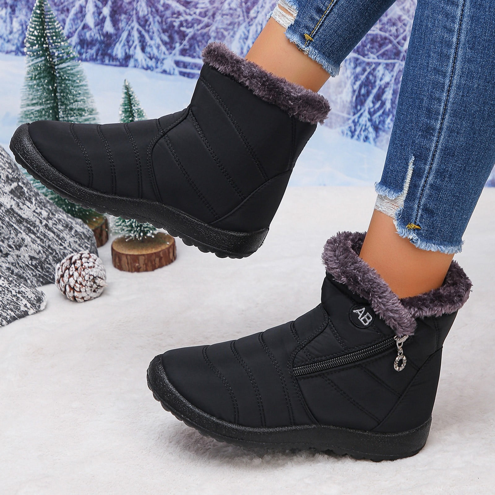 Click here for Ximin Women Snow Boots Winter Warm Fur Lined Fur L... prices