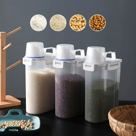 Clairlio Rice Grain Storage Box Sealed Jar Can Moisture-proof Food ...