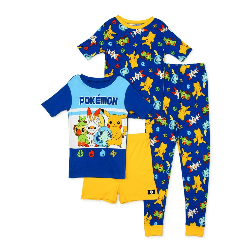 Pokémon - Pokémon Boys Pajama Set, 4-Piece, Sizes 4-10 - Walmart.com ...