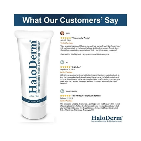 HaloDerm Skin Tag Remover & Mole Remover - All Natural Skin Tag Cream ...