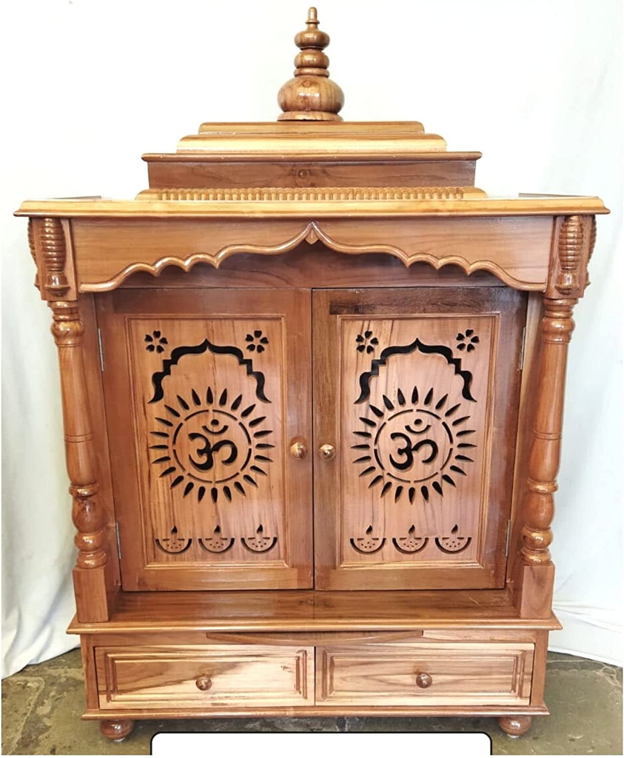 Wooden Temple Teak Wood Temple for Home Handcrafted Temple Pooja Mandir Indian Temple Handmade ...