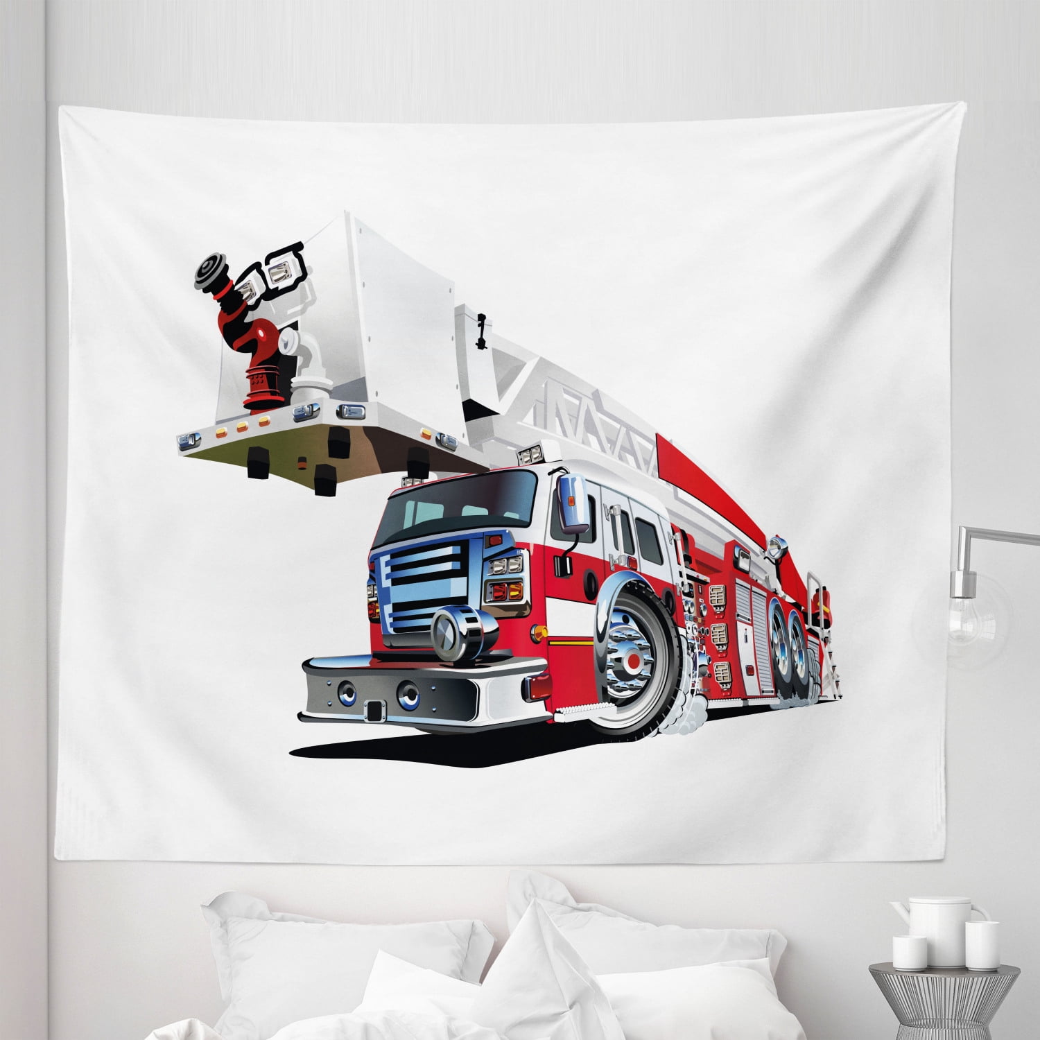 Truck Tapestry, Speeding to Danger Illustration Emergency Services ...