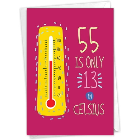 NobleWorks 55 In Celsius - Mile Birthday Greeting Card with Envelope (4 ...