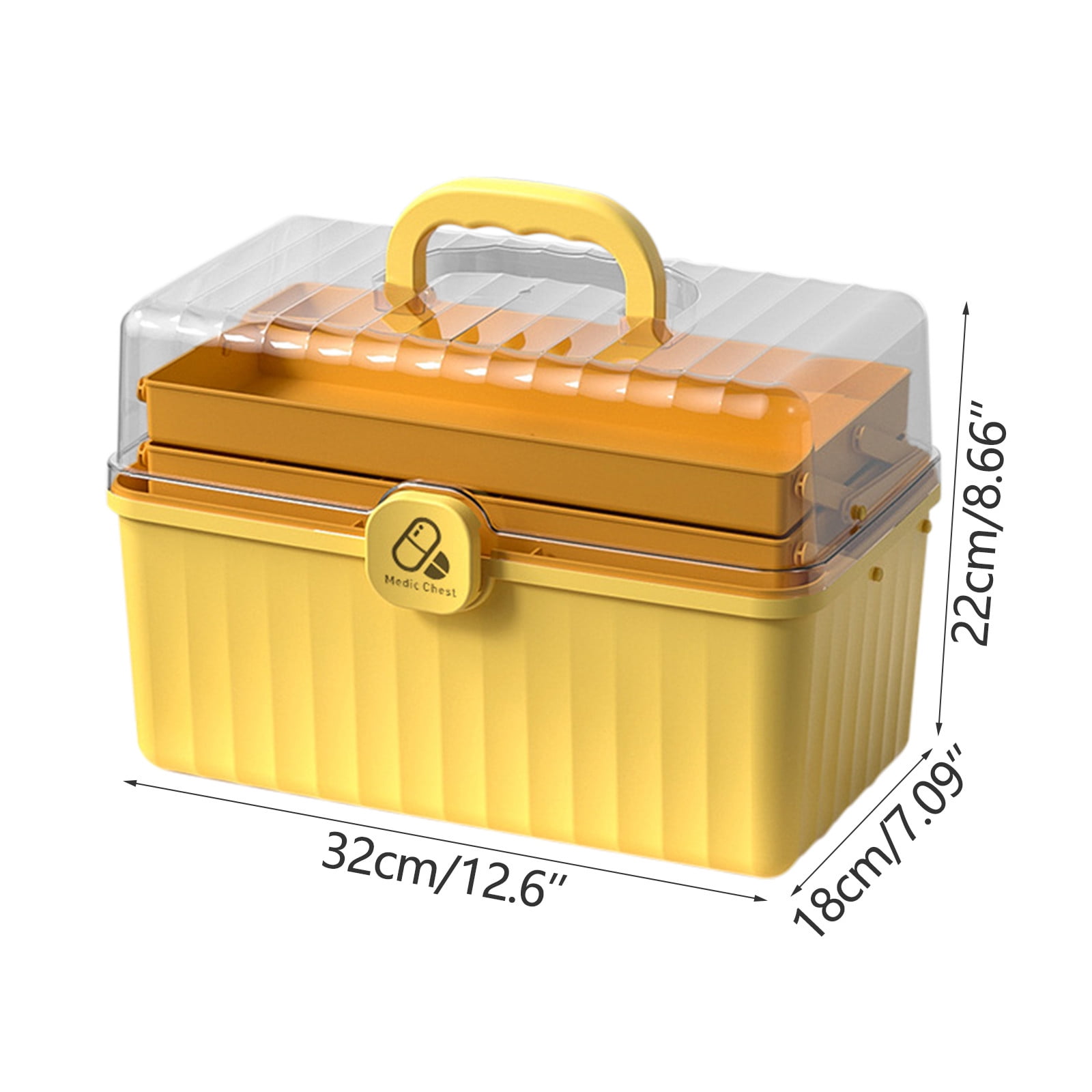 OAVQHLG3B Small Empty Plastic First Aid Box Organizer for Home, Storage ...