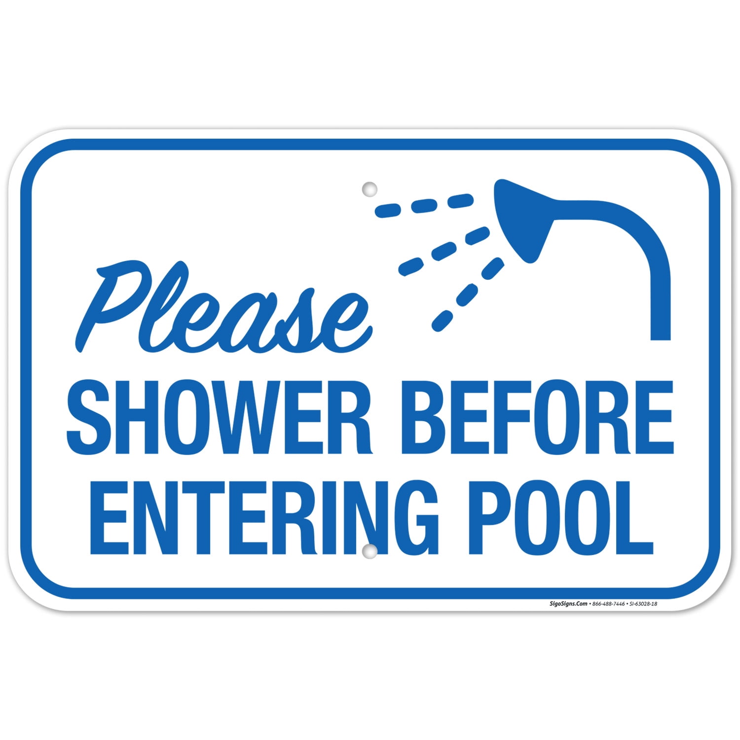 Please Shower Before Entering Pool With Graphic Sign, - Walmart.com
