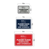 Classic Framed Please Clean Surfaces and Utensils Sign (Blue) - Small ...