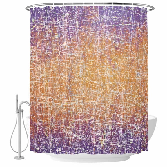 Abstract Colors Shower Curtain for Bathroom, Purple Orange Clouds Mist ...