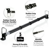 Zone Tech 2-Piece Heavy Duty Auto Hang Clothes Bar, Expandable ...