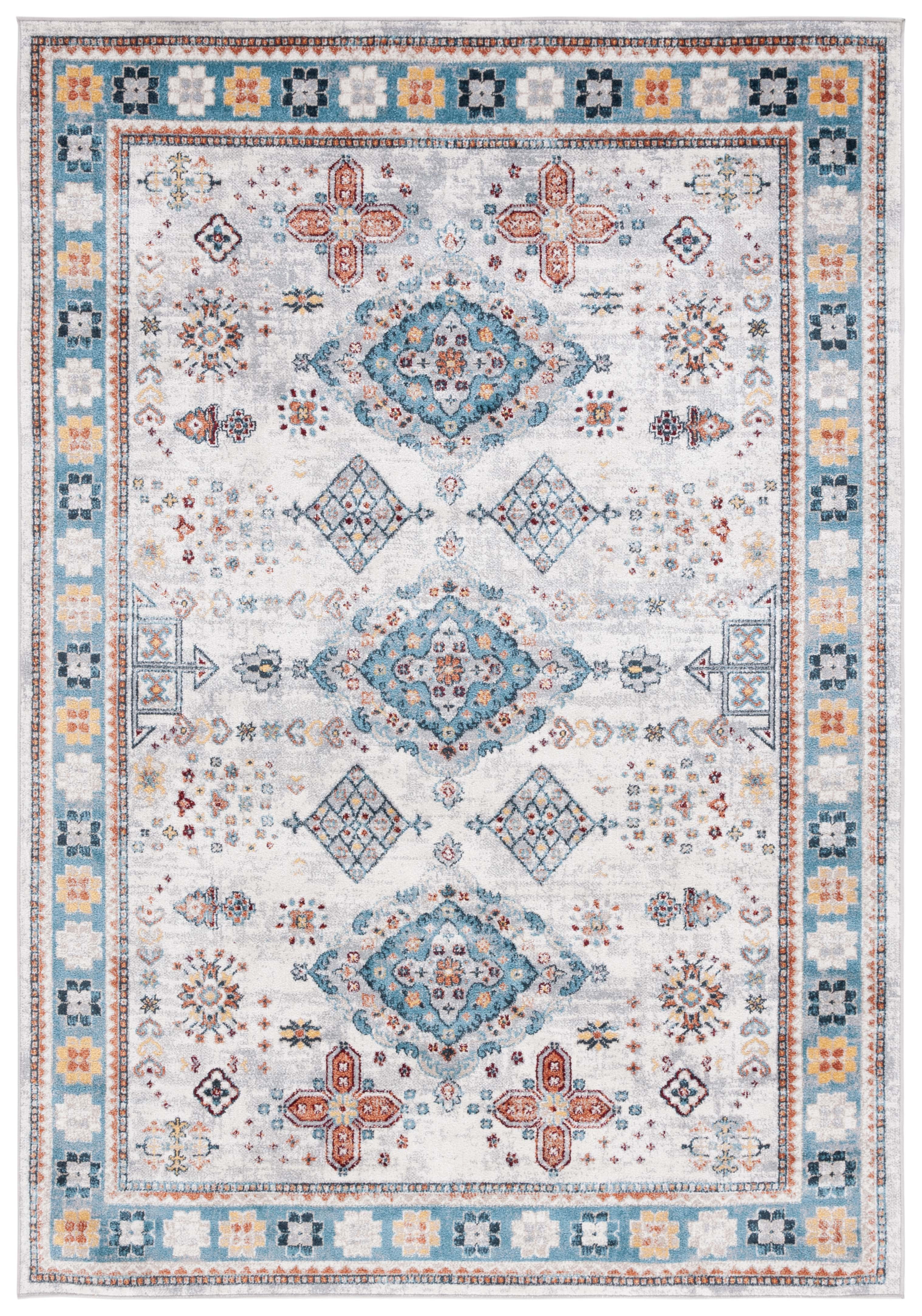 SAFAVIEH Bayside Bruno Traditional Machine Washable Area Rug, 5'3" x 7 ...