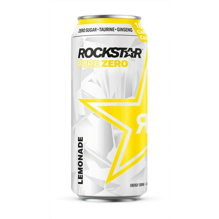 Rockstar Pure Zero Lemonade 473mL, Rockstar Pure Zero Lemonade 473mL ...
