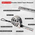 2 Pack Tape Measure 25FT/7.5M Stainless Steel Measuring Tape with ...