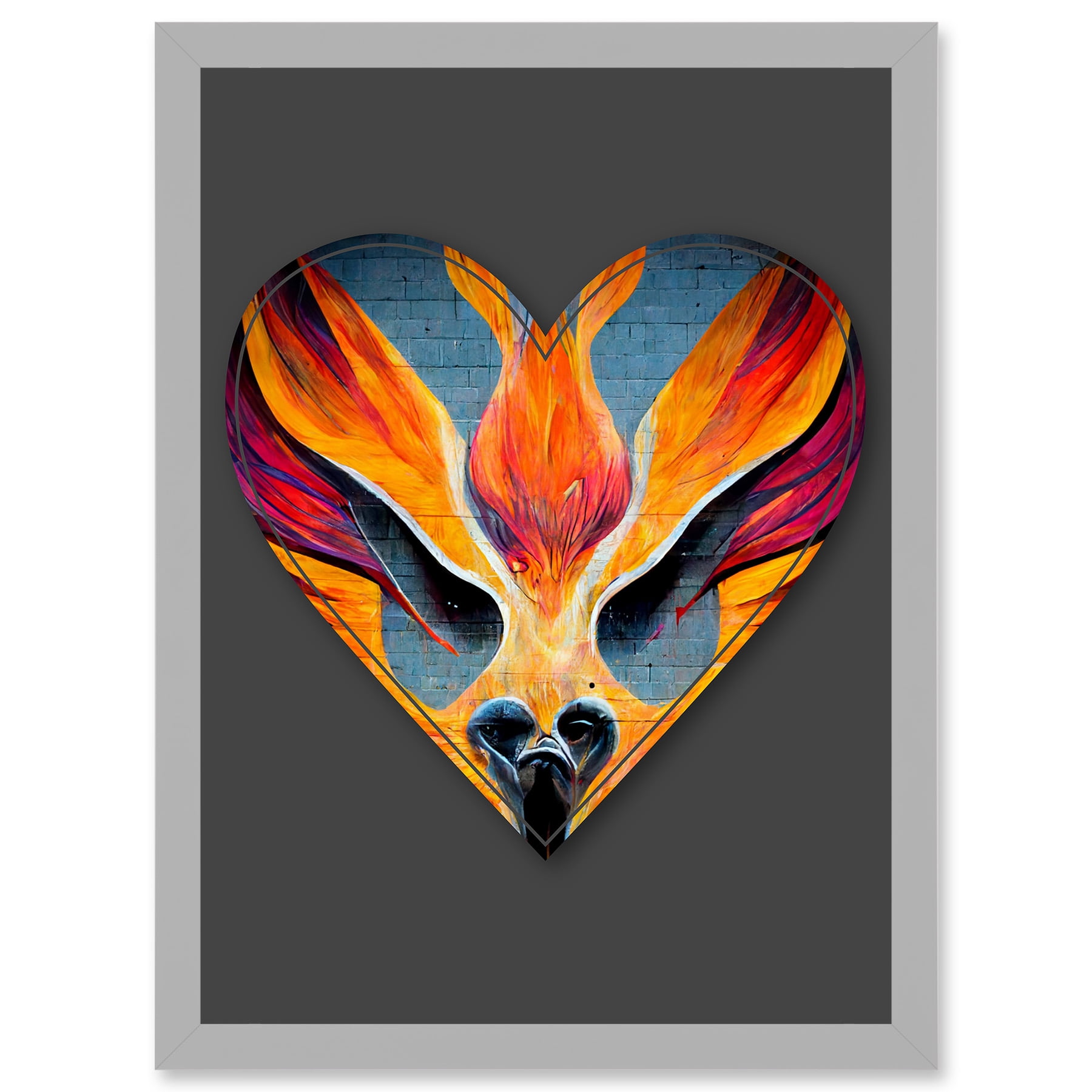 Symbol Heart Love Phoenix Orange Decorative Graffiti Mural Alphabet ...