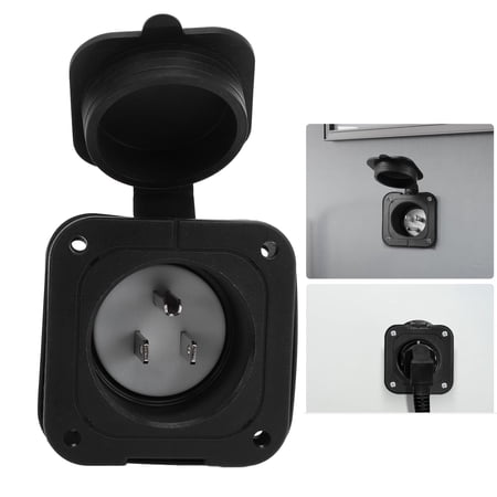 15 Amp Flanged Inlet, Water Resistant Anti Impact Heavy Duty Nylon 125V ...