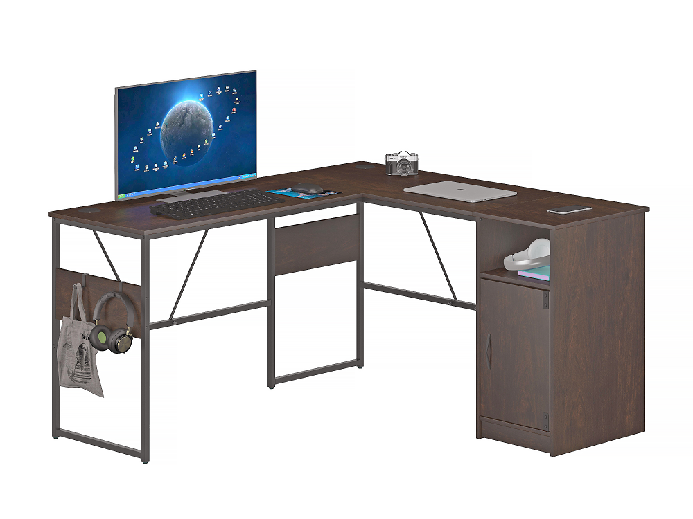 Bestier Reversible 60 inches L Shaped Computer Desk with Storage ...