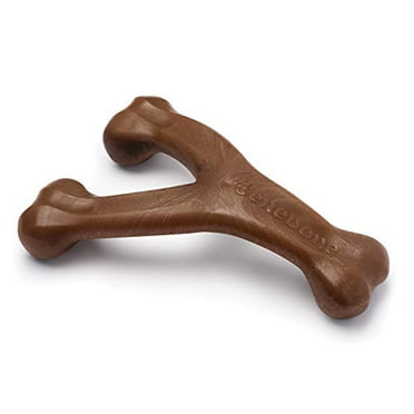 Lumabone Real Bacon Durable Wishbone Dog Chew Toy, Small - Walmart.com