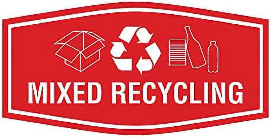 Fancy Mixed Recycling Sign (Red) - Large - Walmart.com