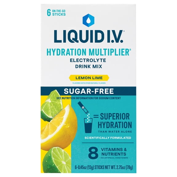 Liquid I.V. Hydration Multiplier, Sugar Free Lemon Lime Flavor ...