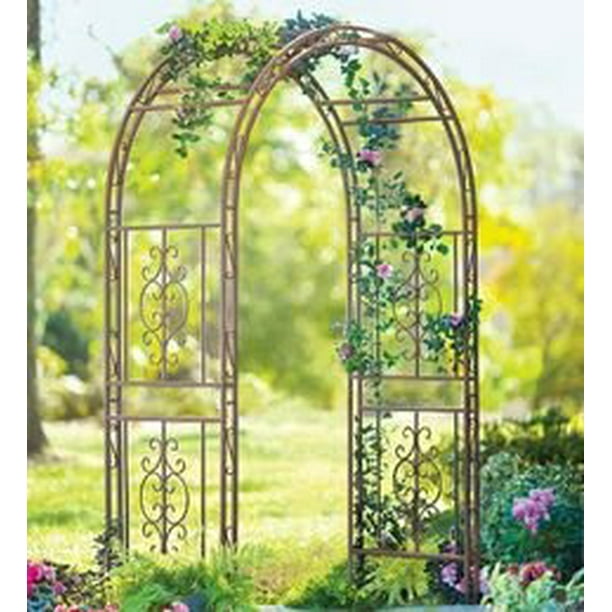 PANACEA 89088 Flat Top Arbor Black Burnished Bronze Finished Iron ...