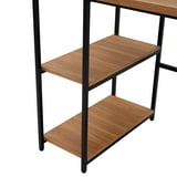 Mainstays 47" Computer Desk with Storage Shelves, Walnut Finish ...