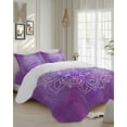 4 Piece Duvet Cover Set Twin, Bohemia Floral Watercolor Purple Soft ...