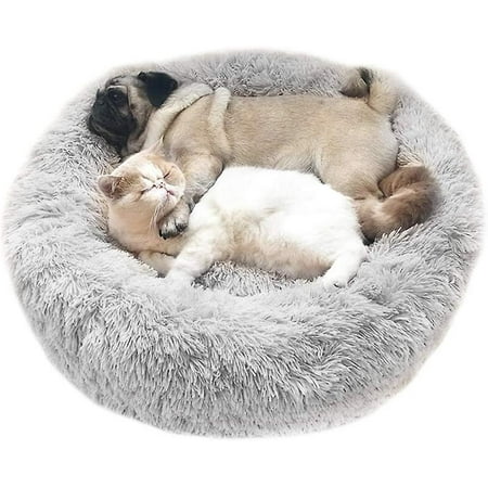 Long-haired Round Dog Kennel Light Gray Deep Sleep Kennel 50cmLong ...