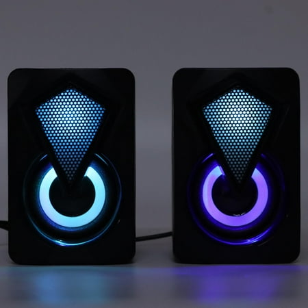 Sunix LED Computer Speaker, Desktop USB Mini PC Speaker with Breathing ...