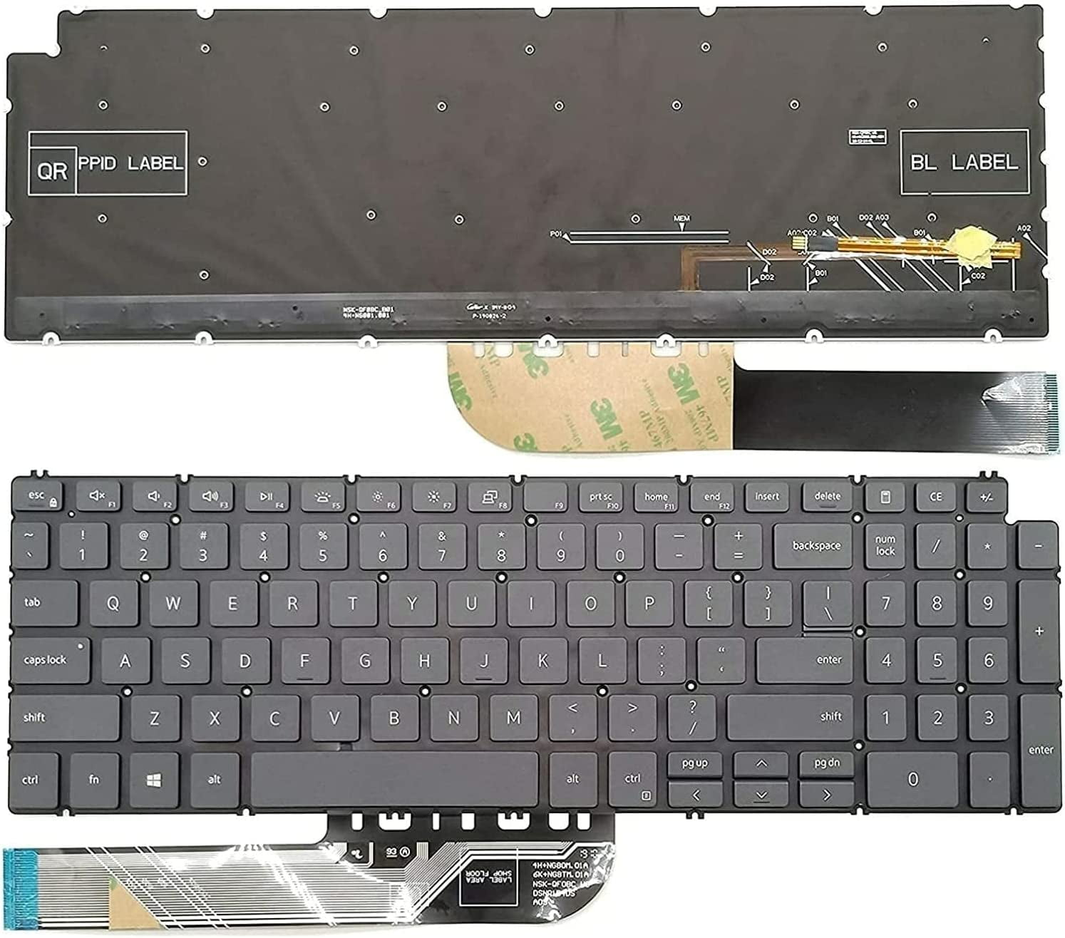 New US Black English Backlit Backlight Laptop Keyboard (Without ...