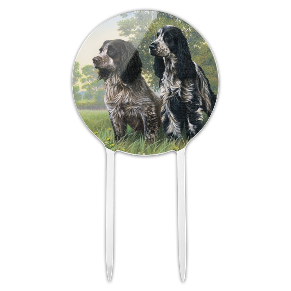 Acrylic Pair of English Cocker Spaniel Dogs Cake Topper Party ...