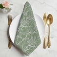 Dark Sage Green Botanical Cloth Napkins, Vintage Floral Plants Branch ...