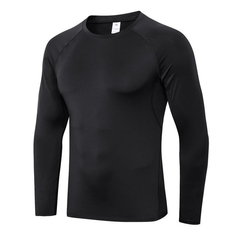 JANDEL Men's Quick-drying Fitness Long-sleeved Stretch Tight Sports ...