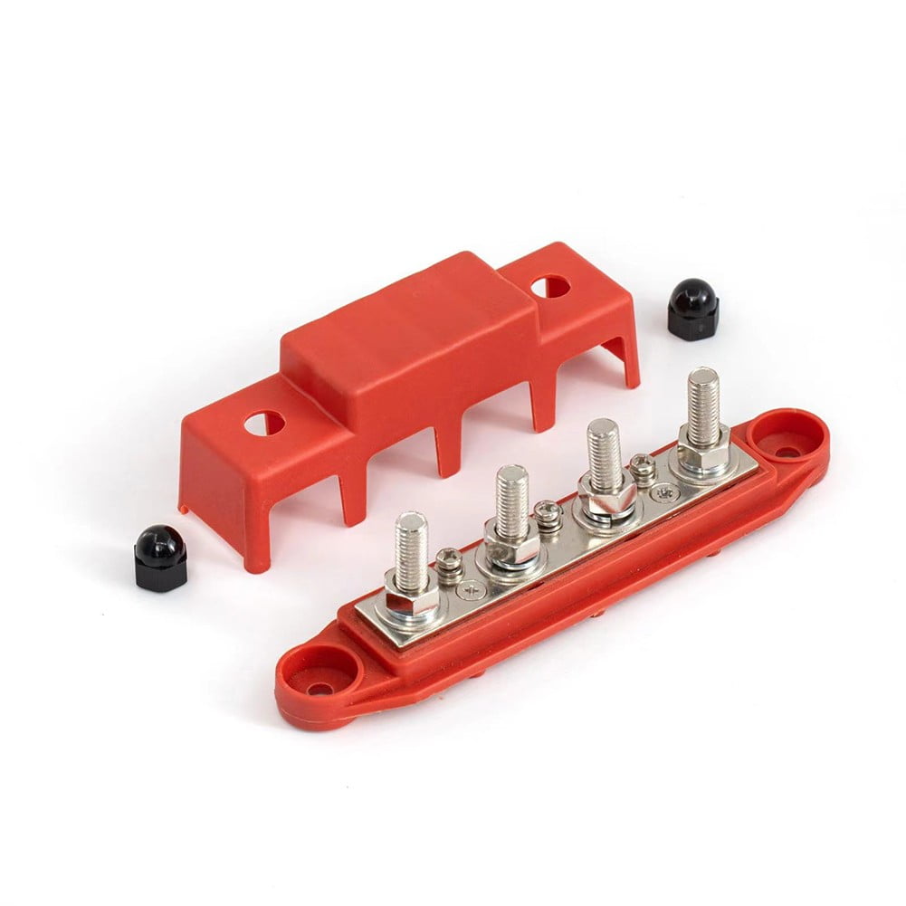 12V Power Distribution Block 250A Covered Busbar Terminal Block Binding ...