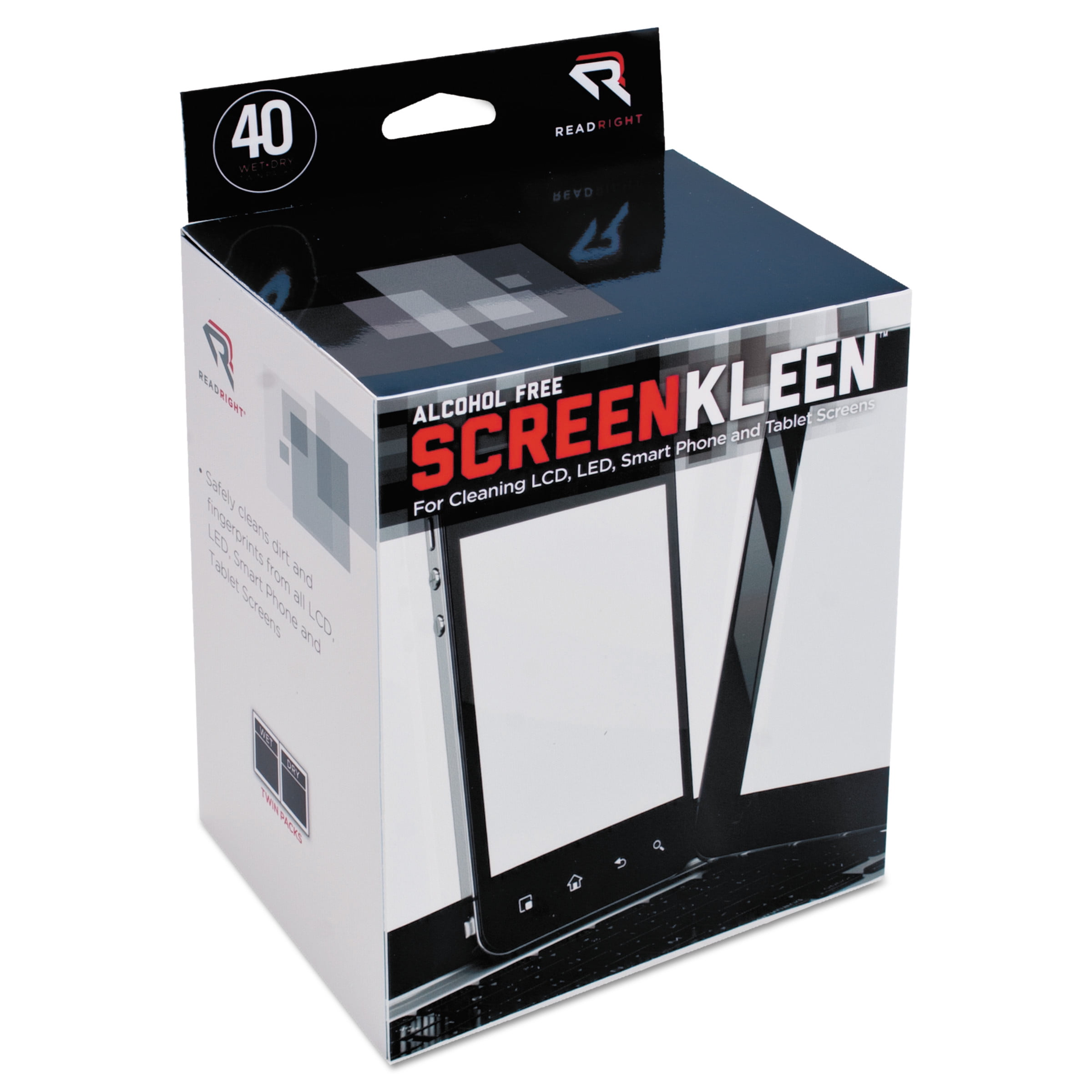 Screenkleen Alcohol-Free Wet Wipes, Cloth, 5 X 5, 40/box | Bundle of 5 ...