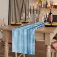 Blue Paint Table Runner 13x60 Inch Modern Abstract Light Blue Stripes ...