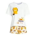 Nickelodeon Garfield Women's Sleepwear Pajama Set, Tee and Shorts ...