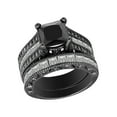 2 In 1 Womens Vintage Black Ring Diamond Engagement Wedding Band Ring ...