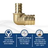 5 Pcs XFITTING Pex 3/4 Inch x 1/2 Inch Pex Reducing Elbow Crimp Fitting, 25-4-7=5X - Walmart.com