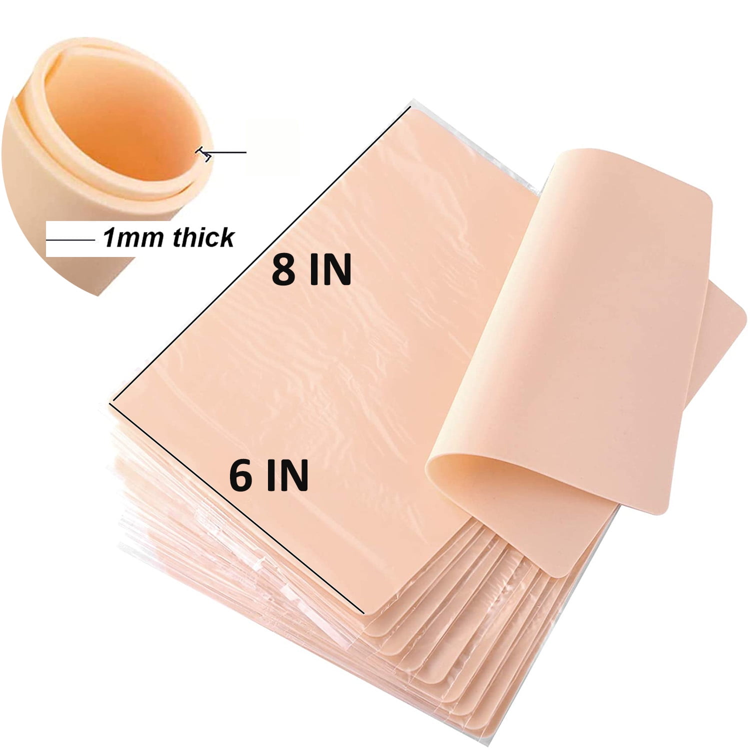 Tattooing practice skin- 8IN × 6 IN double-sided fake tattoo skin ...
