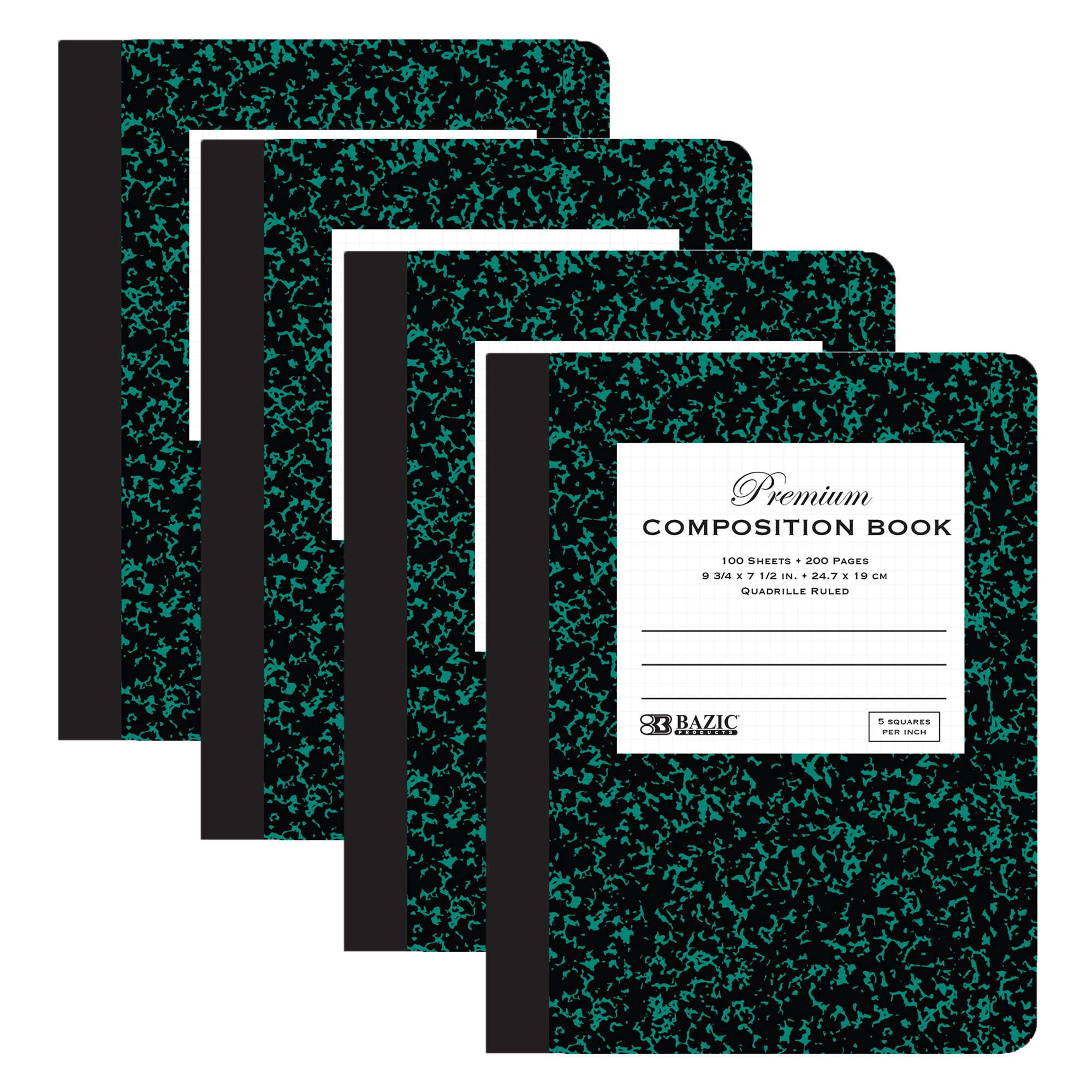 BAZIC Composition Book Marble 1/5 Quad-Ruled 100 Sheet Notebook, Graph ...