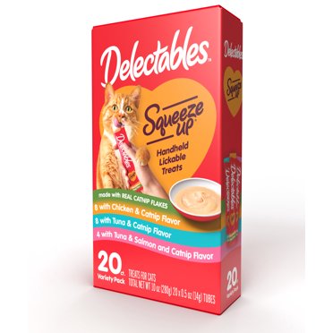 Hartz Delectables Squeeze Up Lickable Wet Cat Treat, Assorted Flavor, Pack of 6 - Walmart.com