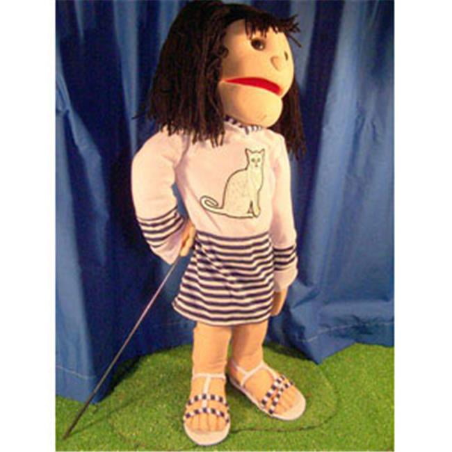 Sunny Toys GS4761 28 In. Black-Haired Girl Dress Cat, Full Body Puppet ...