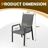 UDPATIO Set of 2 High Back Patio Chairs, All-Weather, Metal Frame ...